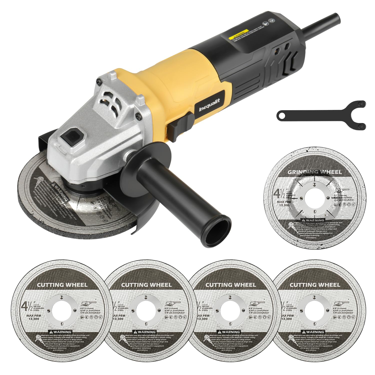 Inequalit Angle Grinder, 4.0-Amp 4-1/2 Inch Corded Angle Grinder ...