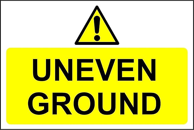 Uneven Ground sign - 3mm Aluminium sign 400mm x 300mm: Amazon.co.uk ...
