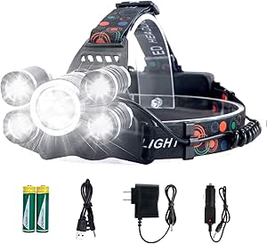 Amazon.com: Headlamp Rechargeable LED Headlight 4 Modes, LED Waterproof ...