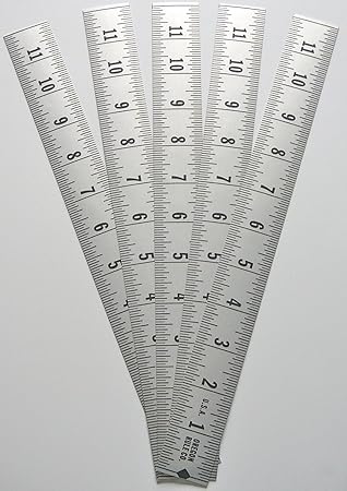 Amazon.com: Ruler 5 Pack - Adhesive Backed - 1 1/4 Inch Wide X 12 Inch ...