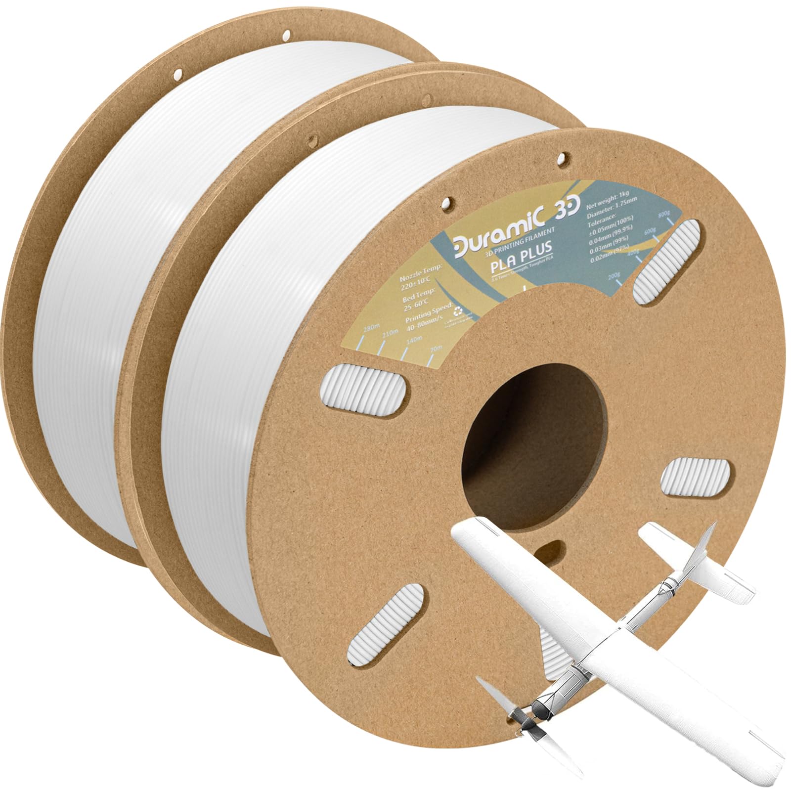 Mua DURAMIC 3D PLA Plus Filament 1.75mm White 2 Pack, 1.75 PLA Pro 3D ...