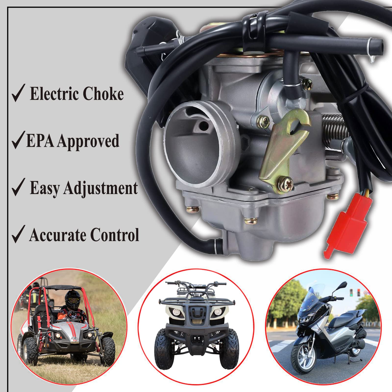 Mua GLENPARTS Carburetor for ETON YUKON 150 150cc ATV Quad Four Wheeler Carb TaoTao Bull 200 ...