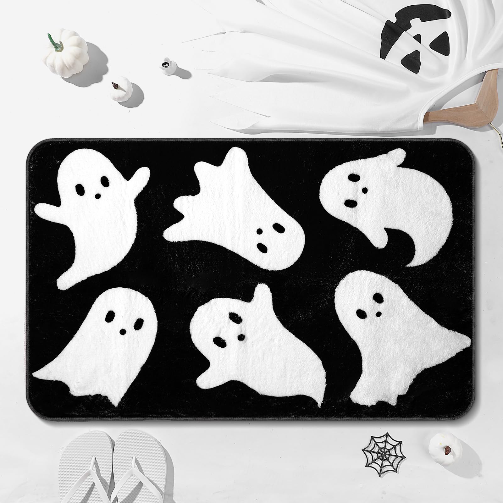 Tinideya Halloween Ghost Bathroom Rug 20 x 32 Inch Cute Spooky ...