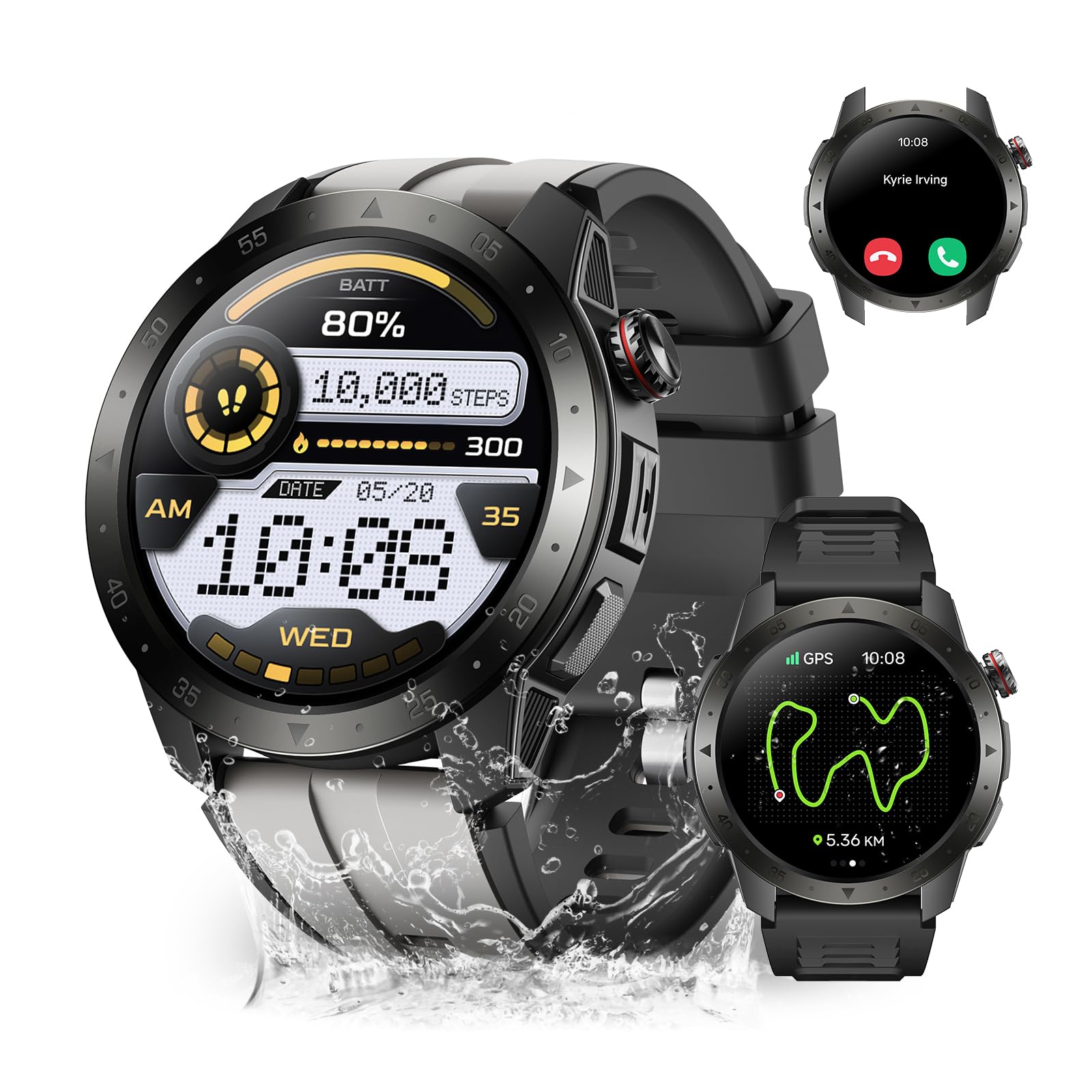 Wesocfit Military Smart Watches for Men Built-in GPS, 1.43" AMOLED ...