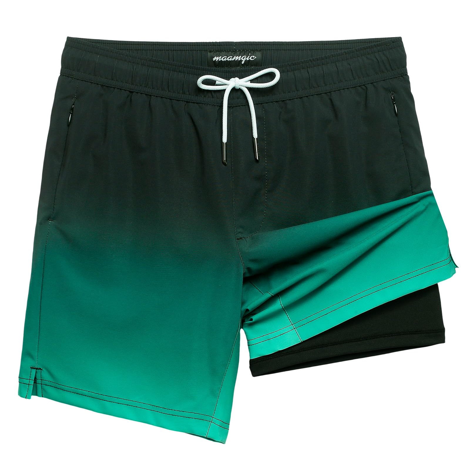 maamgic 2 in 1 Mens Swim Trunks 7 Inch Swim Shorts Swim Suits Board ...