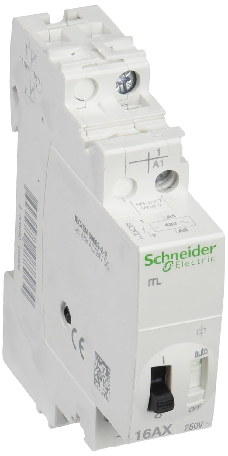 Schneider A9C30211 Impulse Relay Itl 16A 1P 48Vac/24Vdc, White, Set Of ...
