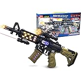 Amazon.com: ArtCreativity Light Up Toy Machine Gun with Folding Bayonet ...