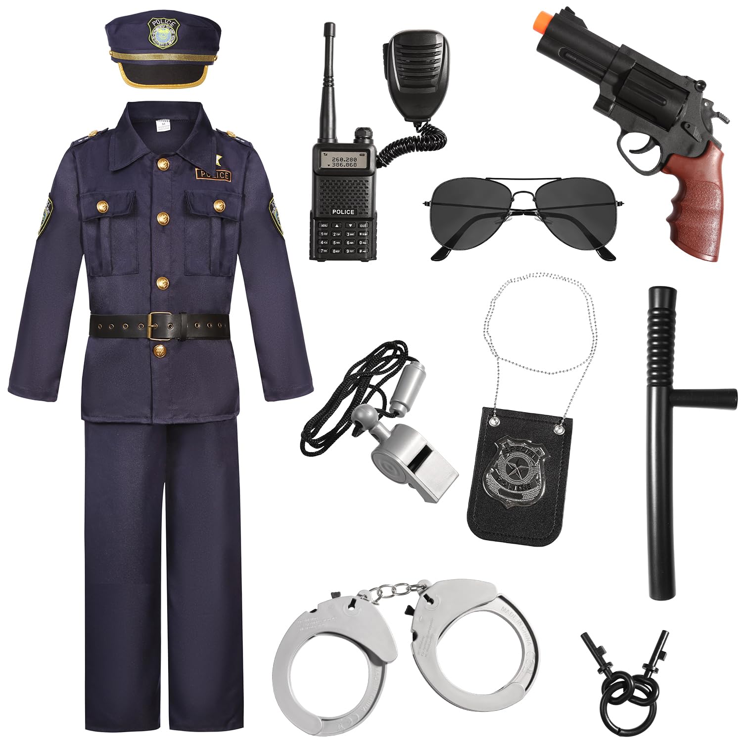 Police Officer Costume Kids Boys Halloween Costume Cop Cosplay with ...