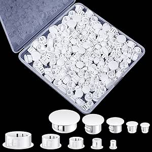 Amazon.com: 5 Size White Hole Plug Plastic Flush Type Hole Plugs ...