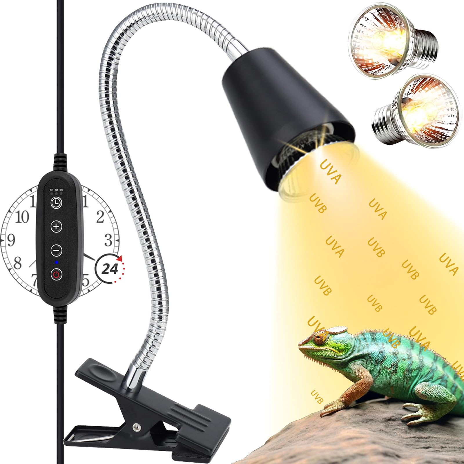 Mua UVA/UVB Reptile Light with Cycle Timer,Reptile Heat Lamp,Turtle Heat Light, Reptile Basking ...