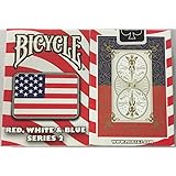 Amazon.com: USPC Bicycle Red, White and Blue Series 6 Oval Design ...
