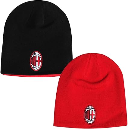Official AC Milan (Serie A) Football Crest Reversible Beanie Hat (100% ...