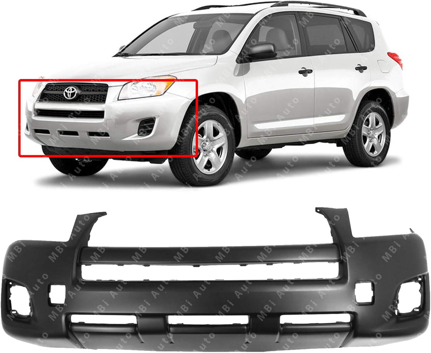 Amazon.com: MBI AUTO - Primered, Front Bumper Cover Fascia for 2009 ...
