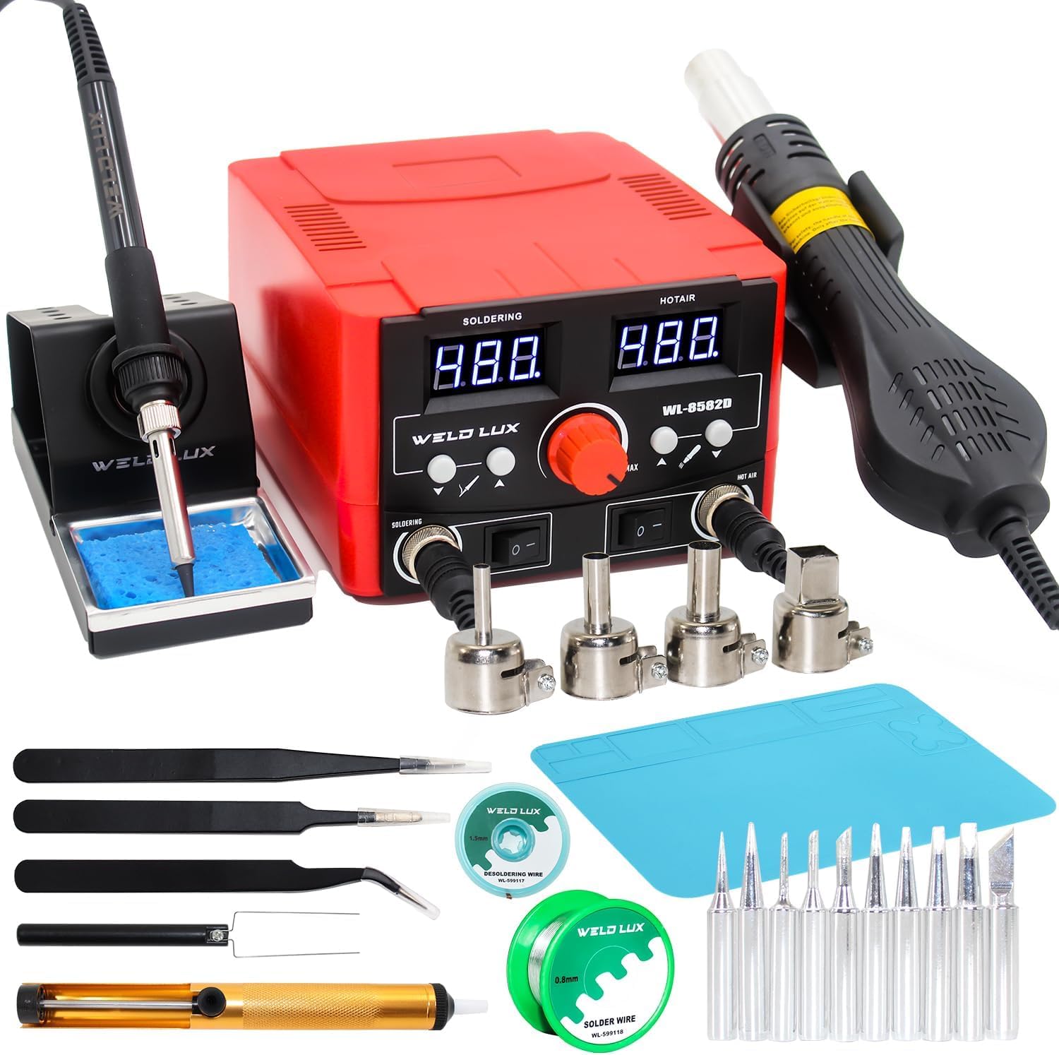 Mua Weld Lux 820W 2 IN 1 Hot Air Rework and Soldering Iron Station with ...