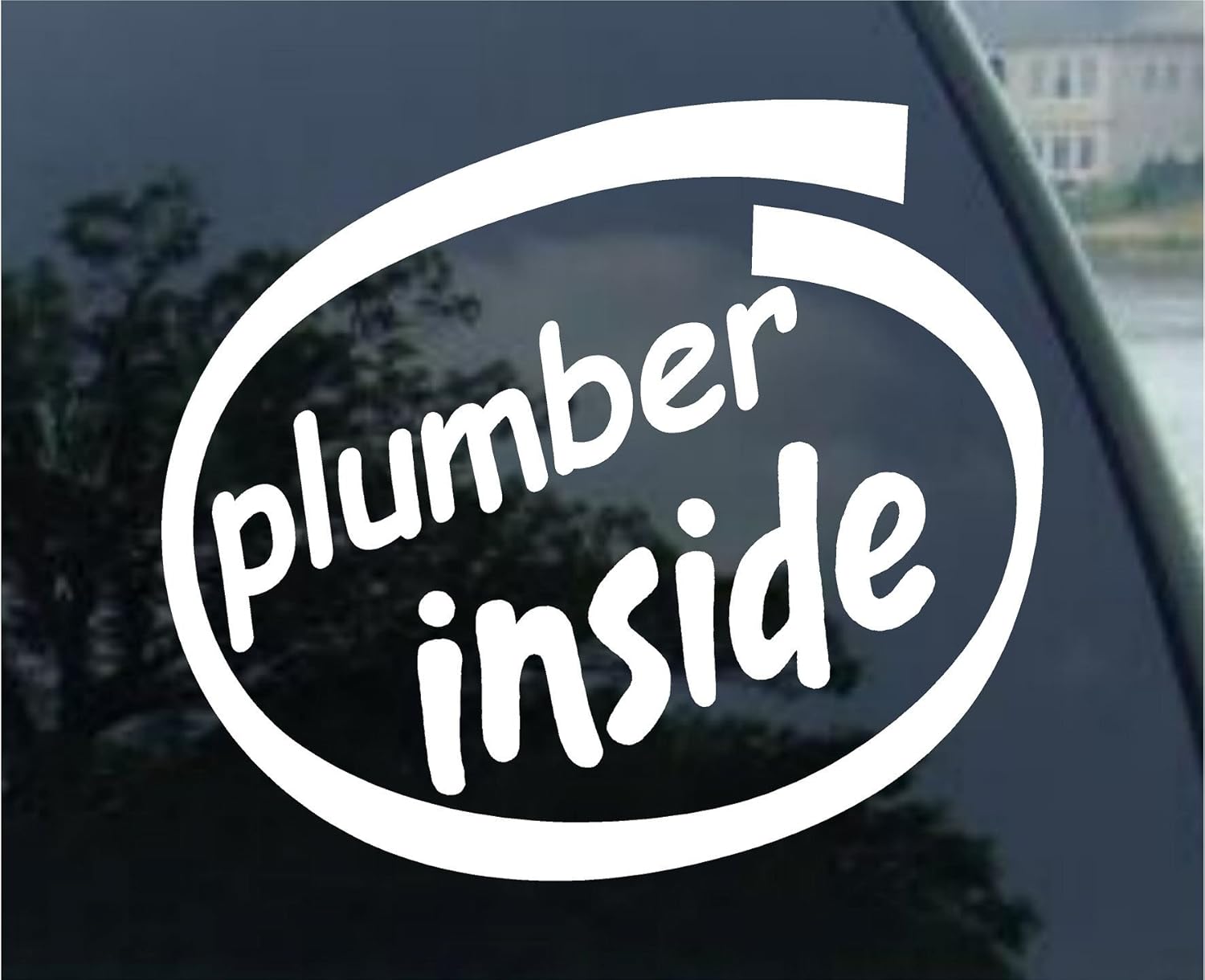 Amazon.com: Sassy Stickers Plumber Inside - White Window Sticker Decal ...