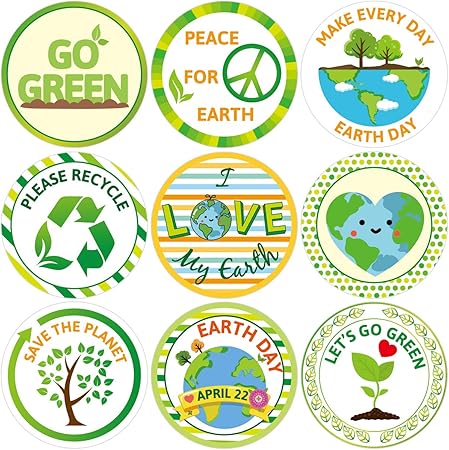 Amazon.com: Save The Earth Stickers for Kids 200Pcs Perforated Roll ...