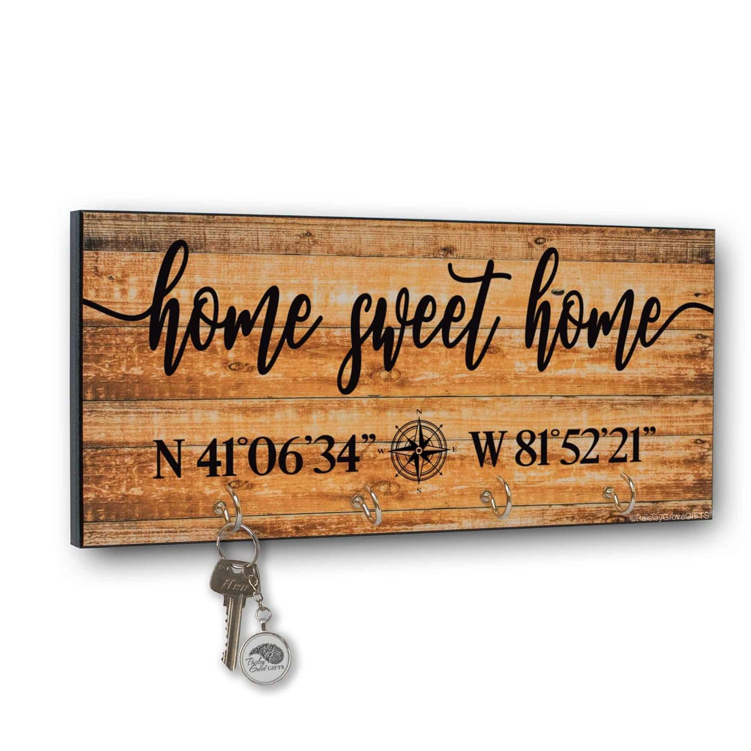 Amazon.com: Home Sweet Home Wall Key Holder with Personalized ...