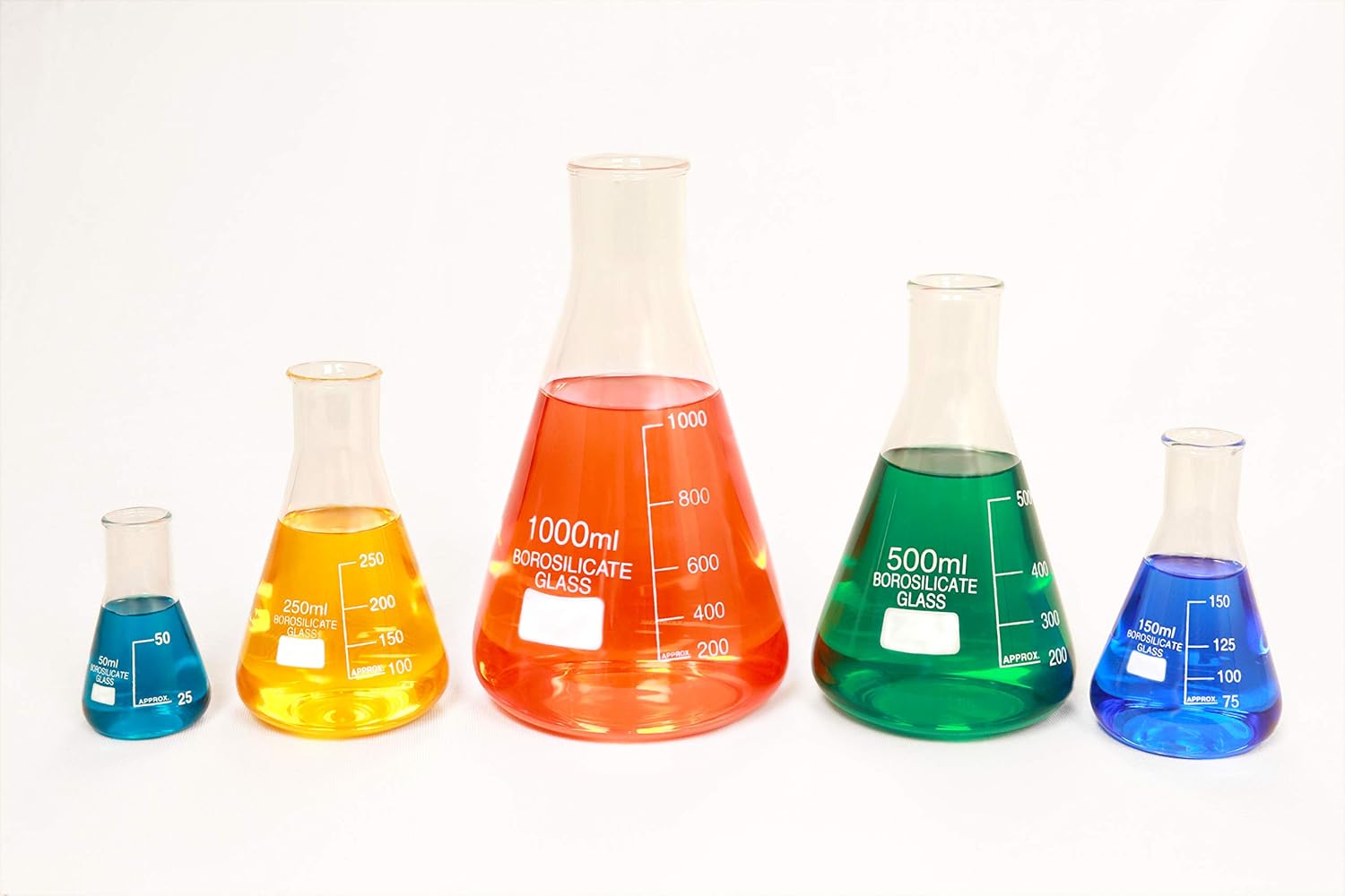 Erlenmeyer matraz de cristal cónico Vidrio borosilicato graduado 3.3 ...