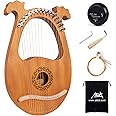 Amazon.com: Lyre Harp, AKLOT 16 Metal Strings Mahogany Body Lyra Harp ...