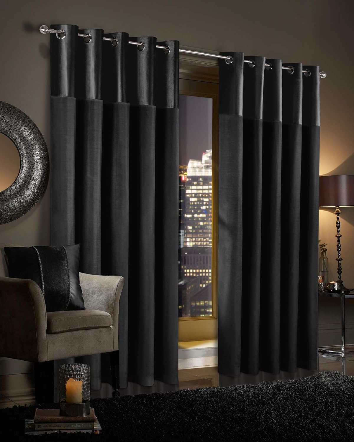 Window Treatments Silver Grey, 46 Width x 54 Depth VICEROY BEDDING ...