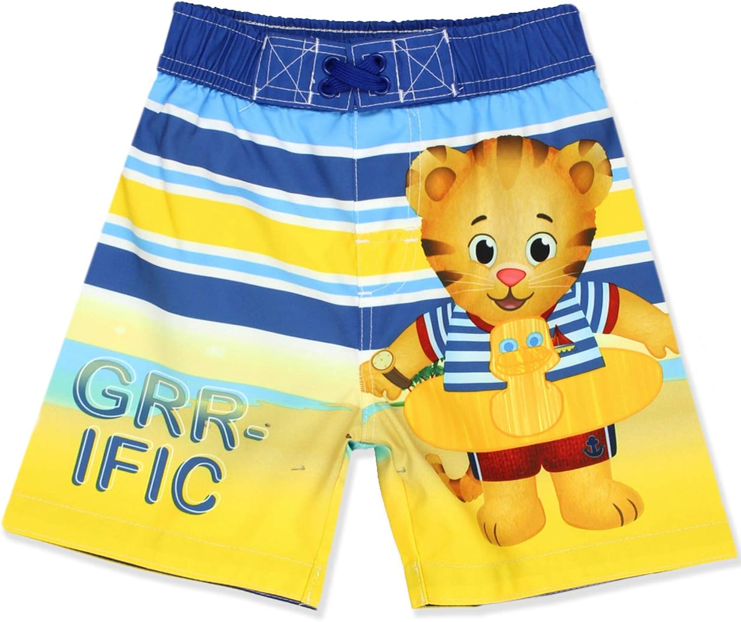 Daniel Tiger Boys Swim Trunks Swimwear (3T, GRR-ific Blue/Yellow ...