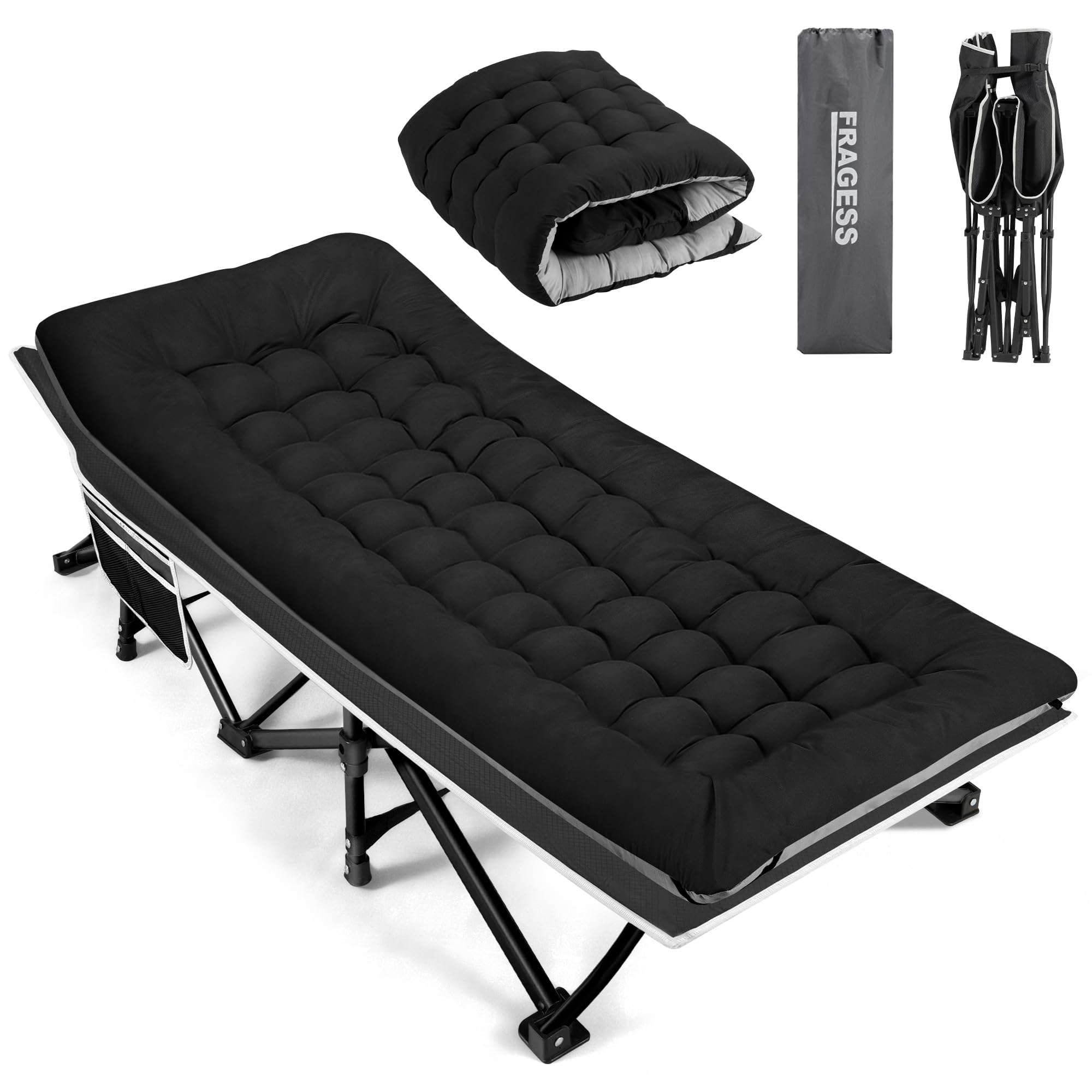 Fragess Portable Camping Cot, Sleeping Cots for Adults, 28" Extra Wide ...