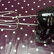 VonShef Professional 300W Hand Mixer, Black, Includes Chrome Beaters ...