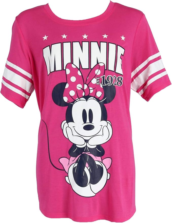 Amazon.com: Disney Minnie Mouse Plus Size Short Sleeve Jersey Shirt, 1X ...