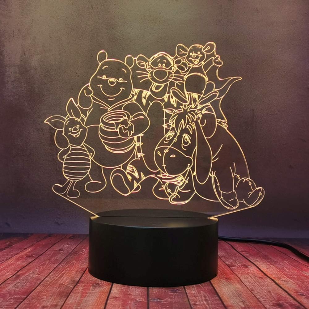 Cute Cartoon Gift Night Lamp Winnie The Pooh Honey Tree Eeyore Tigger ...