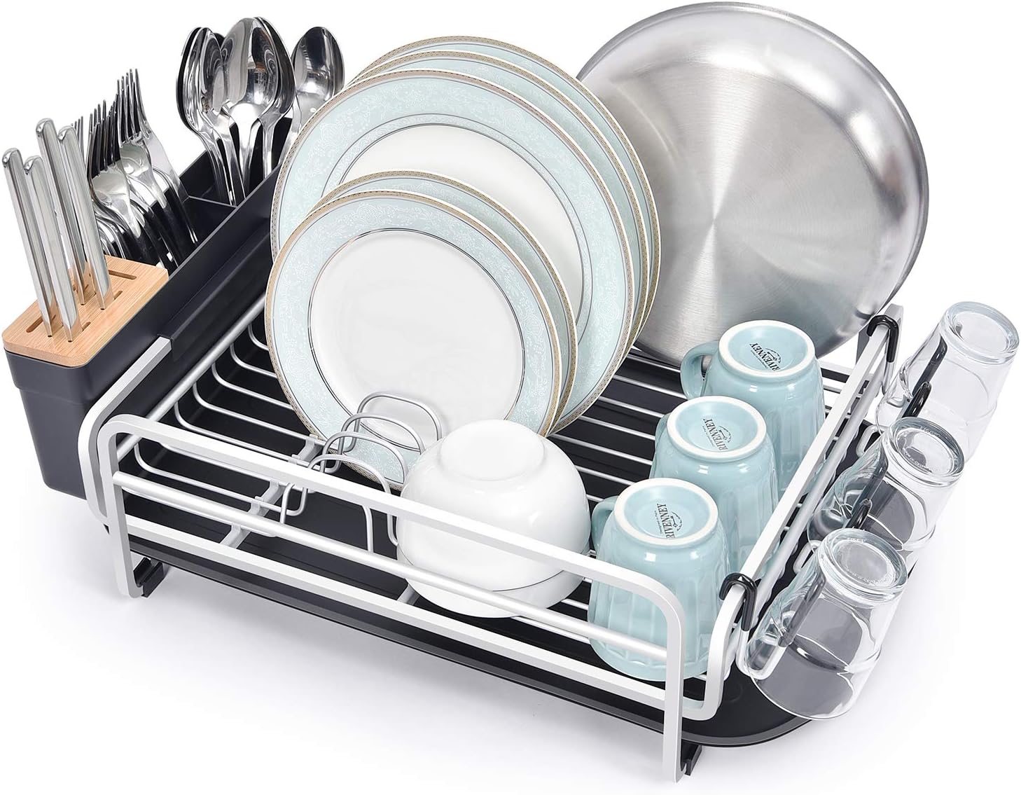 kingrack Aluminum Dish Drainer, Large Dish Drying Rack,Dish Rack with ...