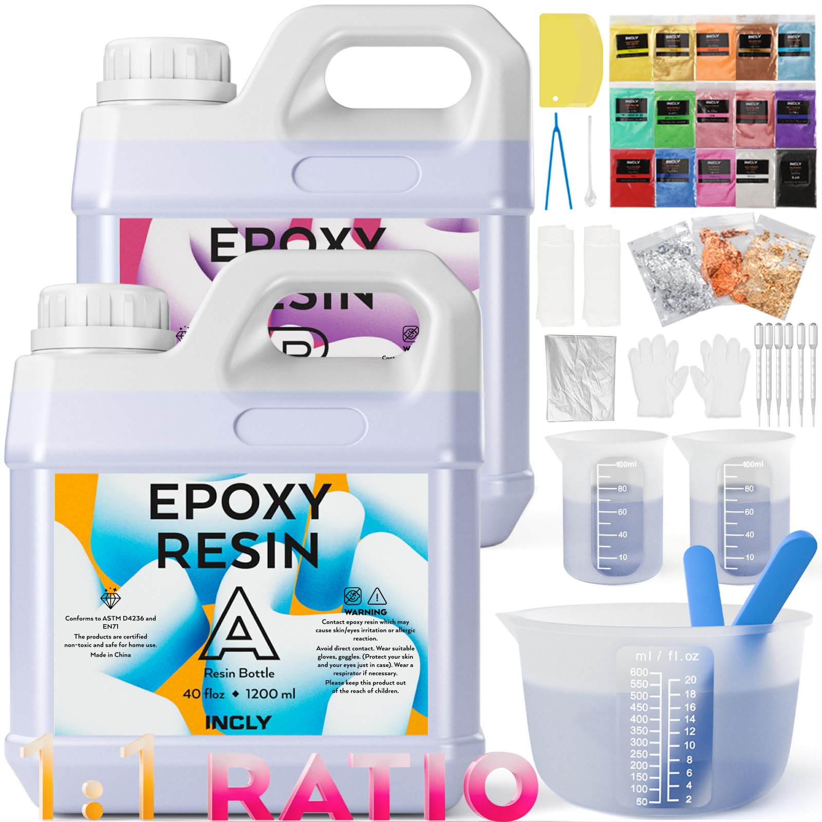 Mua 80oz Crystal Clear Epoxy Resin Kit, Bubbles Free Epoxy Resin ...
