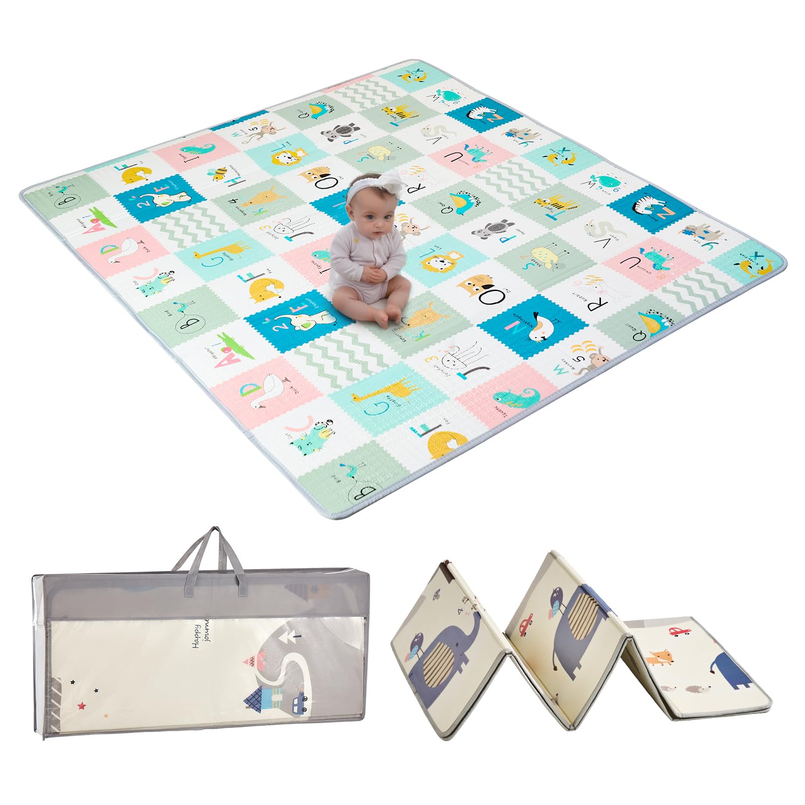 VEVOR Baby Play Mat, 71""x79"" Extra Large Baby Crawling Mat, Non-Slip ...