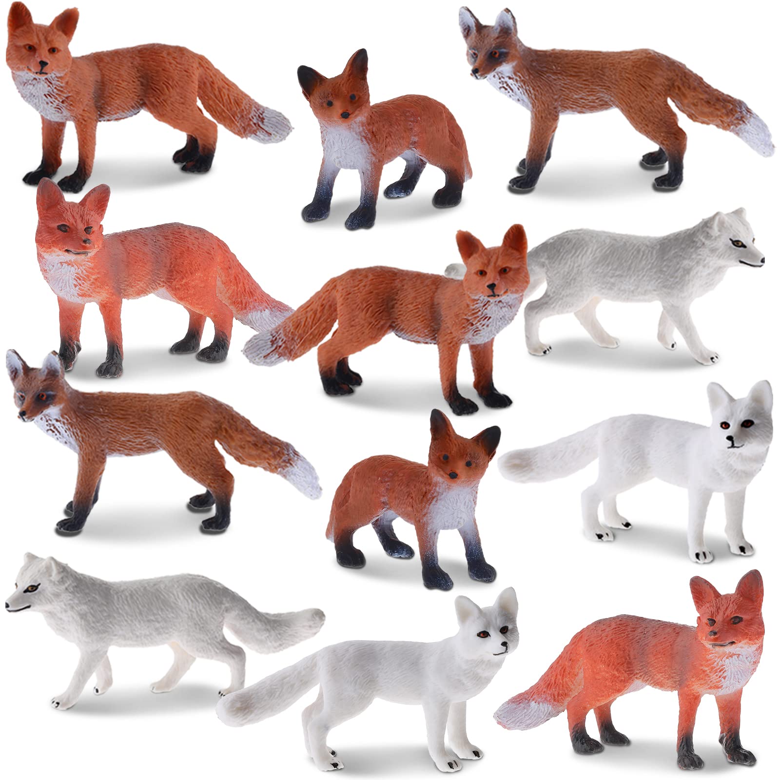 Mua 12 Pieces Fox Toy Figures Set Realistic Arctic Fox Red Foxes Animal ...