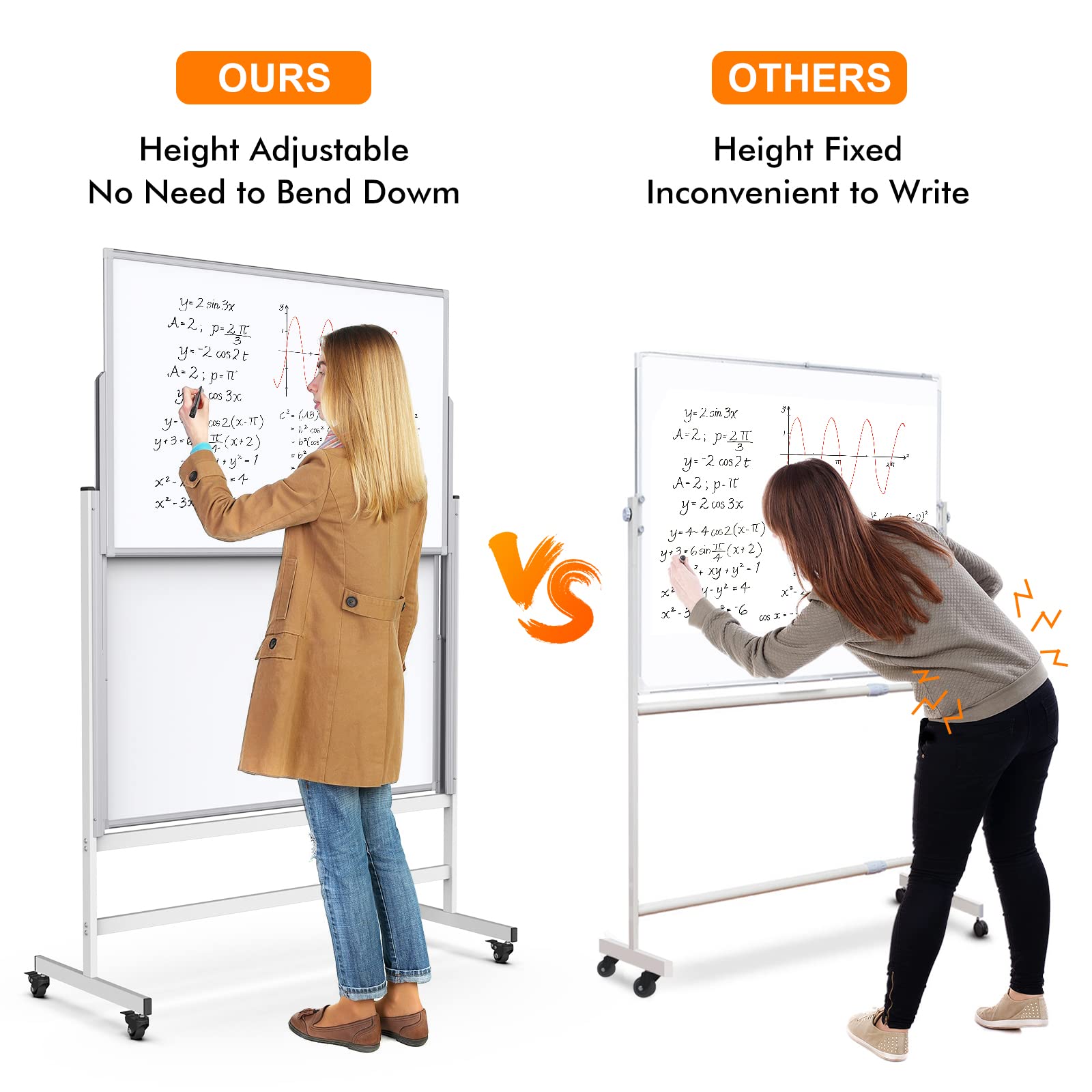 Mua maxtek Dry Erase Whiteboard Height Adjustable, Easel Stand Rolling ...