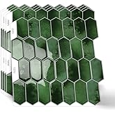 Amazon.com: VEELIKE 6 Sheets Green Hexagon Peel and Stick Backsplash ...