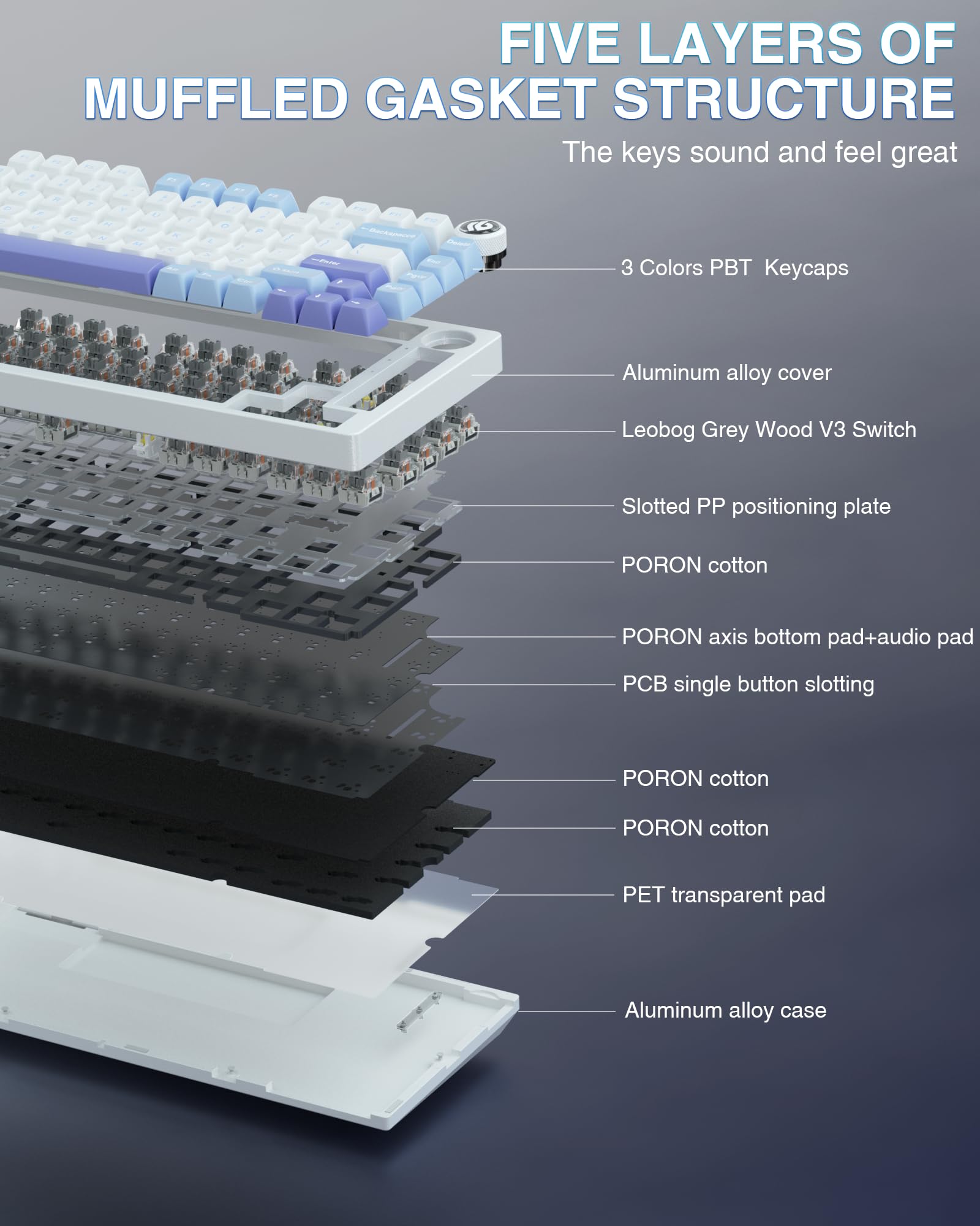 Mua x LEOBOG Hi75 Wired Mechanical Gaming Keyboard, Aluminum Creamy ...
