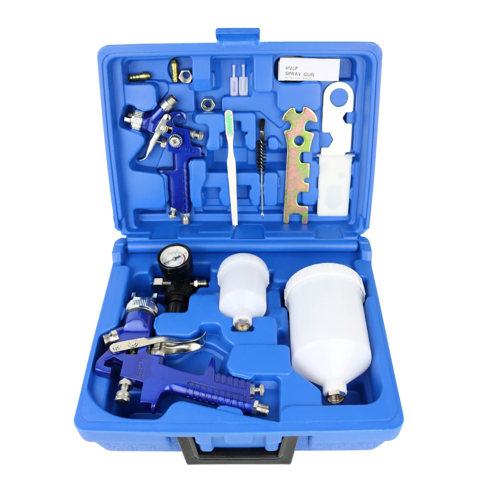 HVLP Air Gravity Spray Gun Set,2-Sprayer paint Gun,0.8mm 150ml & 1.4mm ...