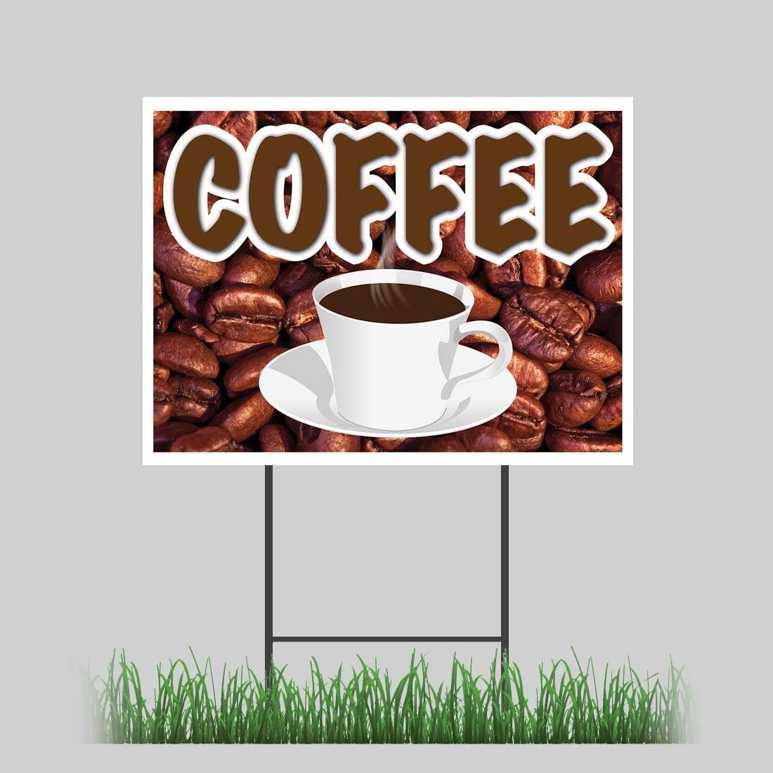 Amazon.com : 18"x24" Coffee Yard Sign Espresso Shop Cafe Beans Retail ...