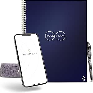 Rocketbook Smart Reusable Notebook - Lined Eco-Friendly Notebook with 1 ...