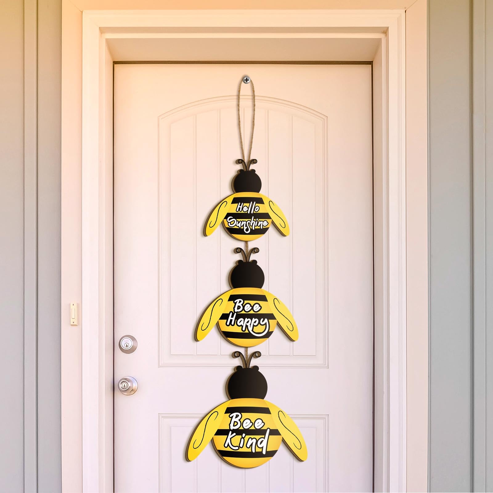 Panelee Wood Bee Hanging Decoration Bee Kind Happy Wooden Sign Bee Wall ...