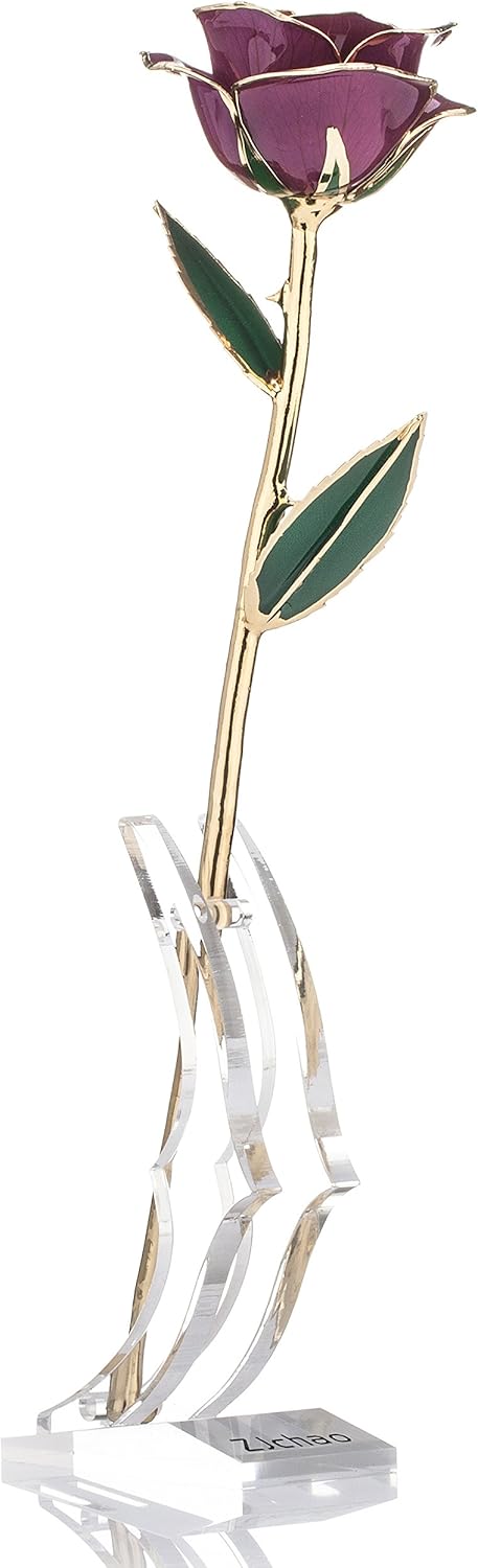 24k Gold Rose, Real Rose Gold Plated Eternal Rose Flower, Birthday ...