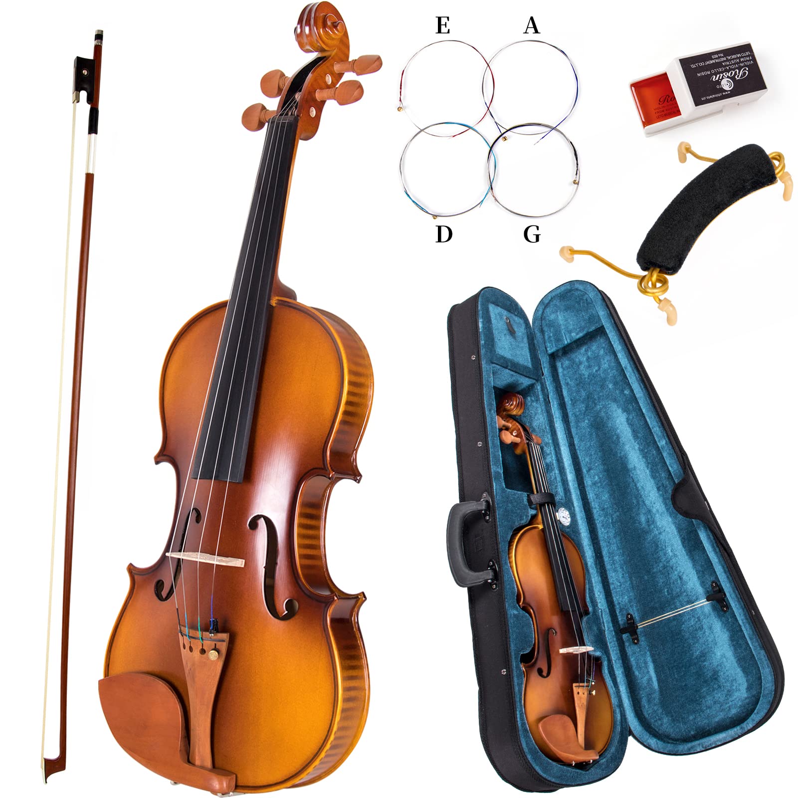 Violin 4/4 Full Size, AKLOT Acoustic Fiddle for Beginners Adults Solid ...