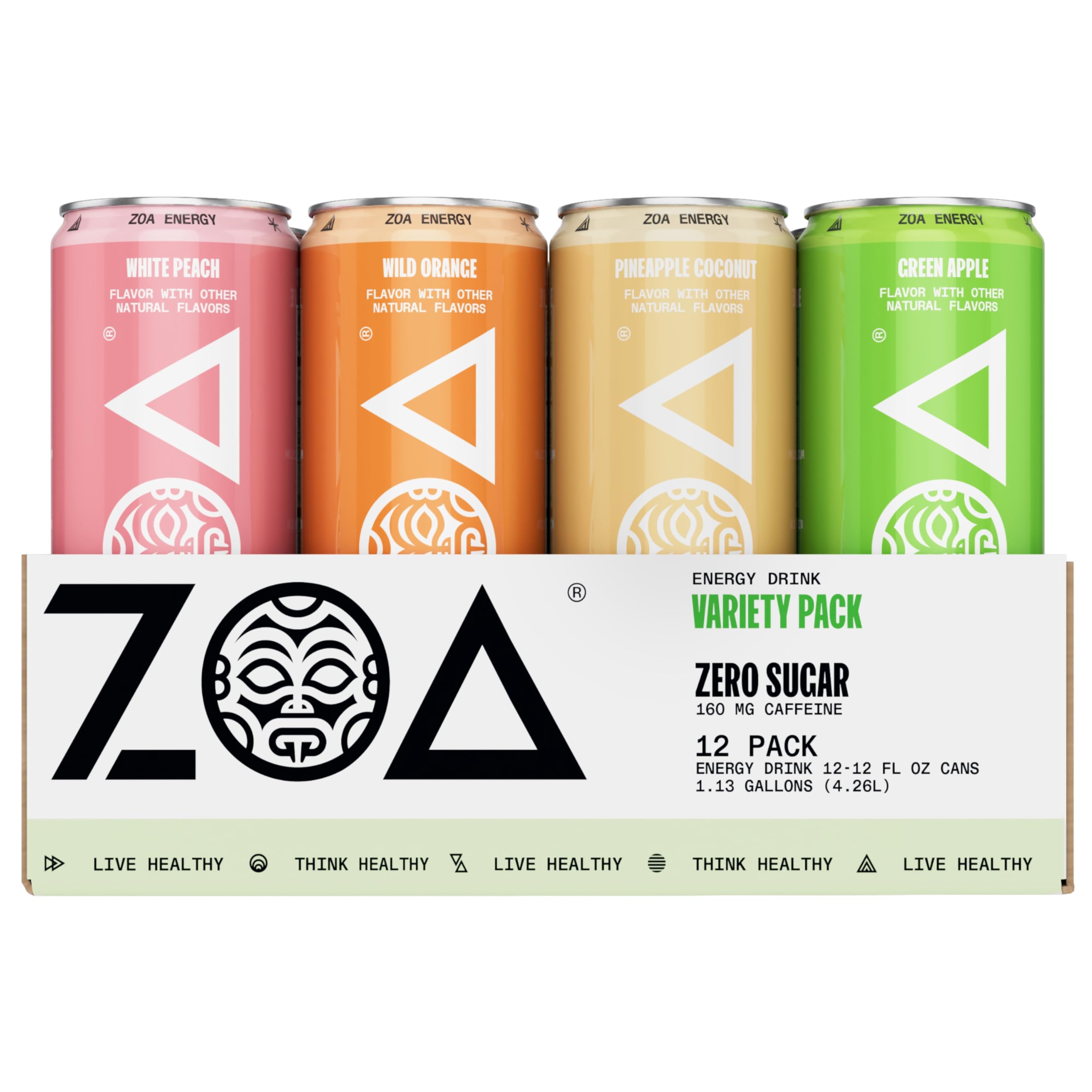 ZOA Zero Sugar Energy Drinks, Remix Variety Pack - Sugar Free with ...