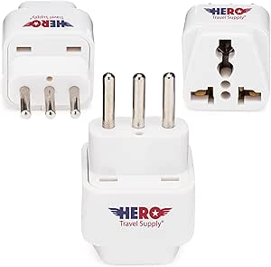 Amazon.com: Premium US to Italy Power Adapter Plug (Type L, 3 Pack ...