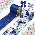 Amazon.com: Hying 2 Rolls Spring Flowers Ribbons for Wreath Bows, 2.5 ...