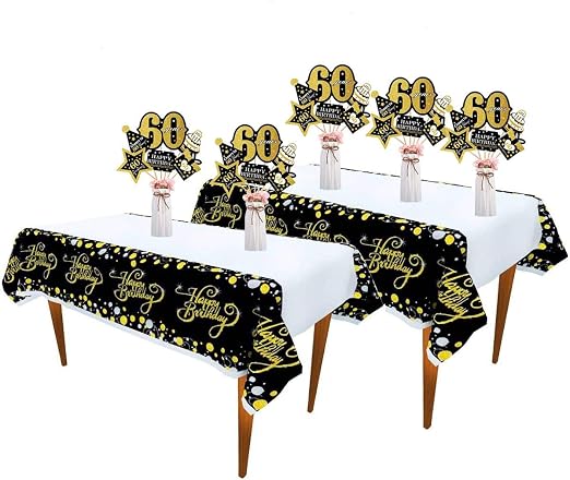 Amazon.com: Trgowaul Happy Birthday Tablecloth, 2 Pack 52 x 90 Inches ...