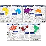 Map of the Continents 7 Poster Set + Free Shipping