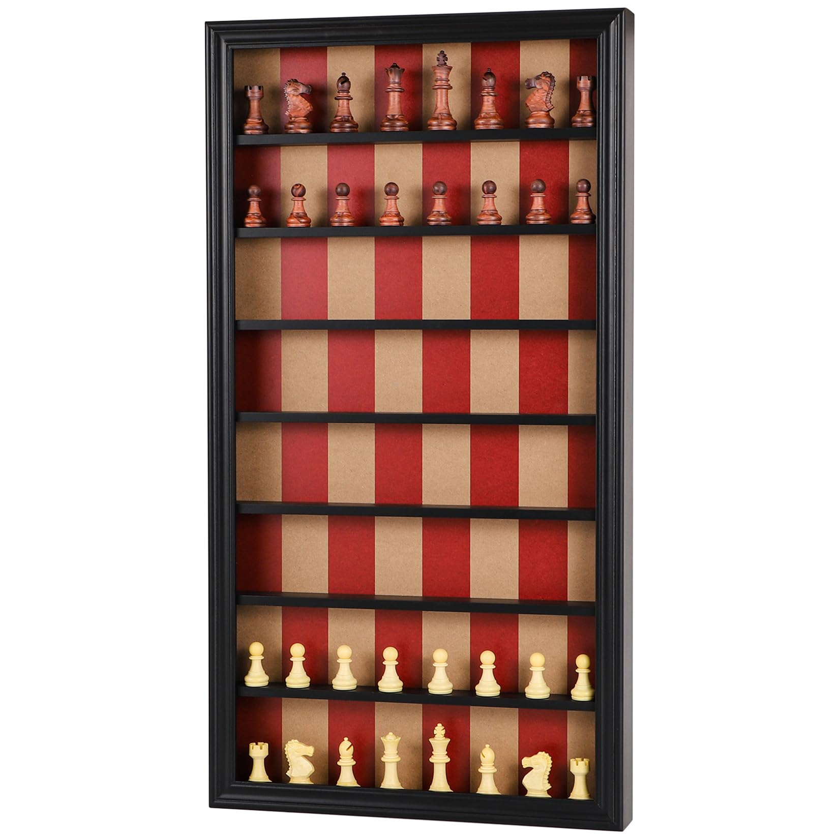 Grhonior Wall Mount Chess Board Game Wooden Giant Chess Game Set ...