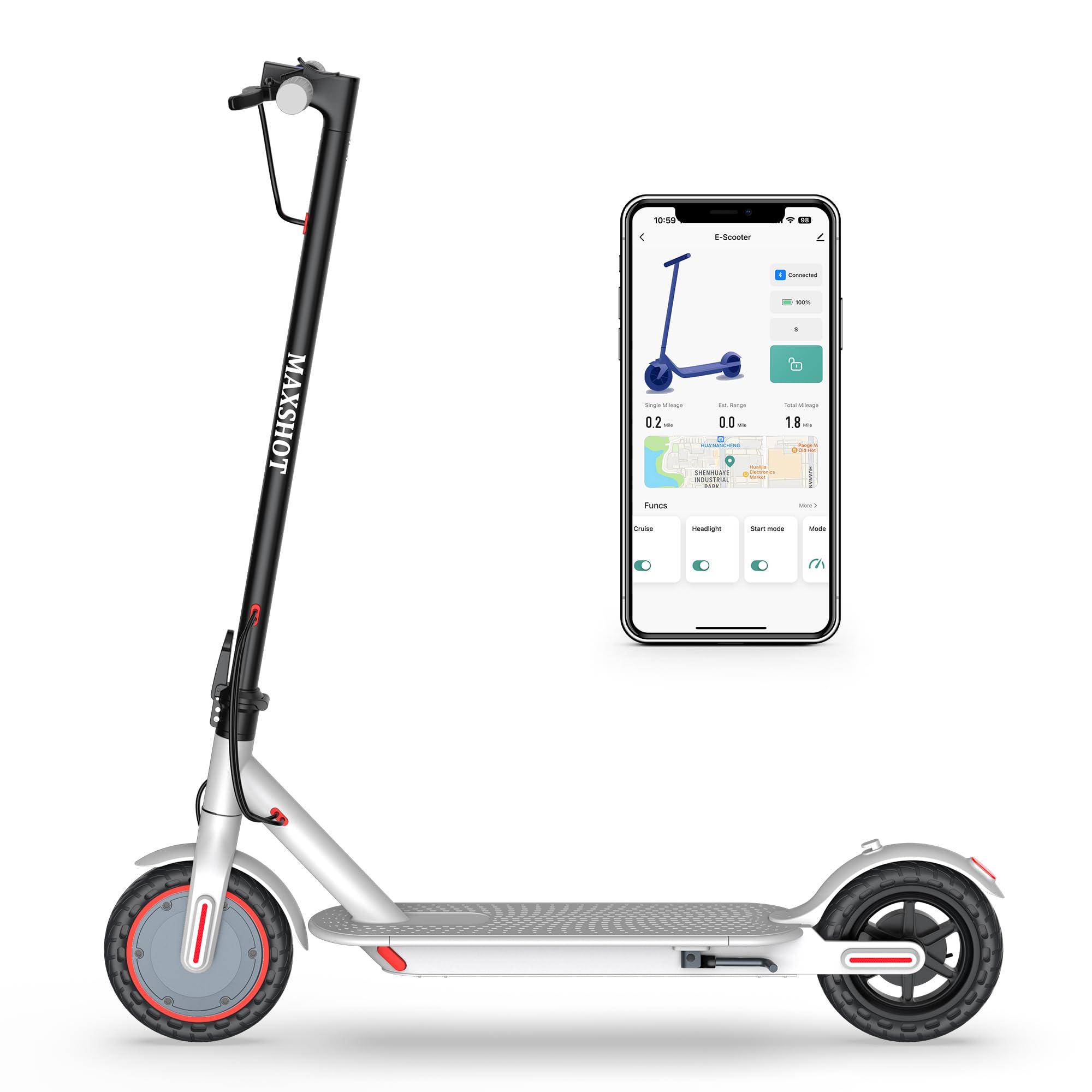 MAXSHOT Electric Scooter for Adults, 8.5/10/14" Tires, 19/22Mph, 350W ...