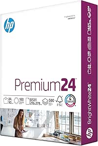HP Printer Paper 8.5x11 Premium 24 lb 1 Ream 500 Sheets 100 Bright Made ...